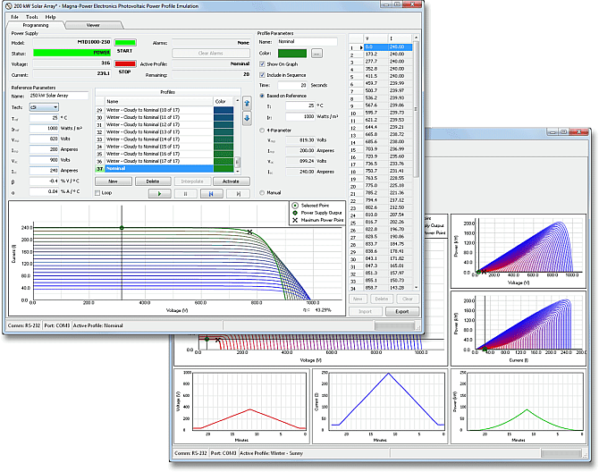 Photovoltaic Power Profile Emulation - Software | Magna-Power